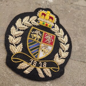 Handmade Blazer /jacket Patch. Hand Embroidered Bullion Wire Patch Sewn ...