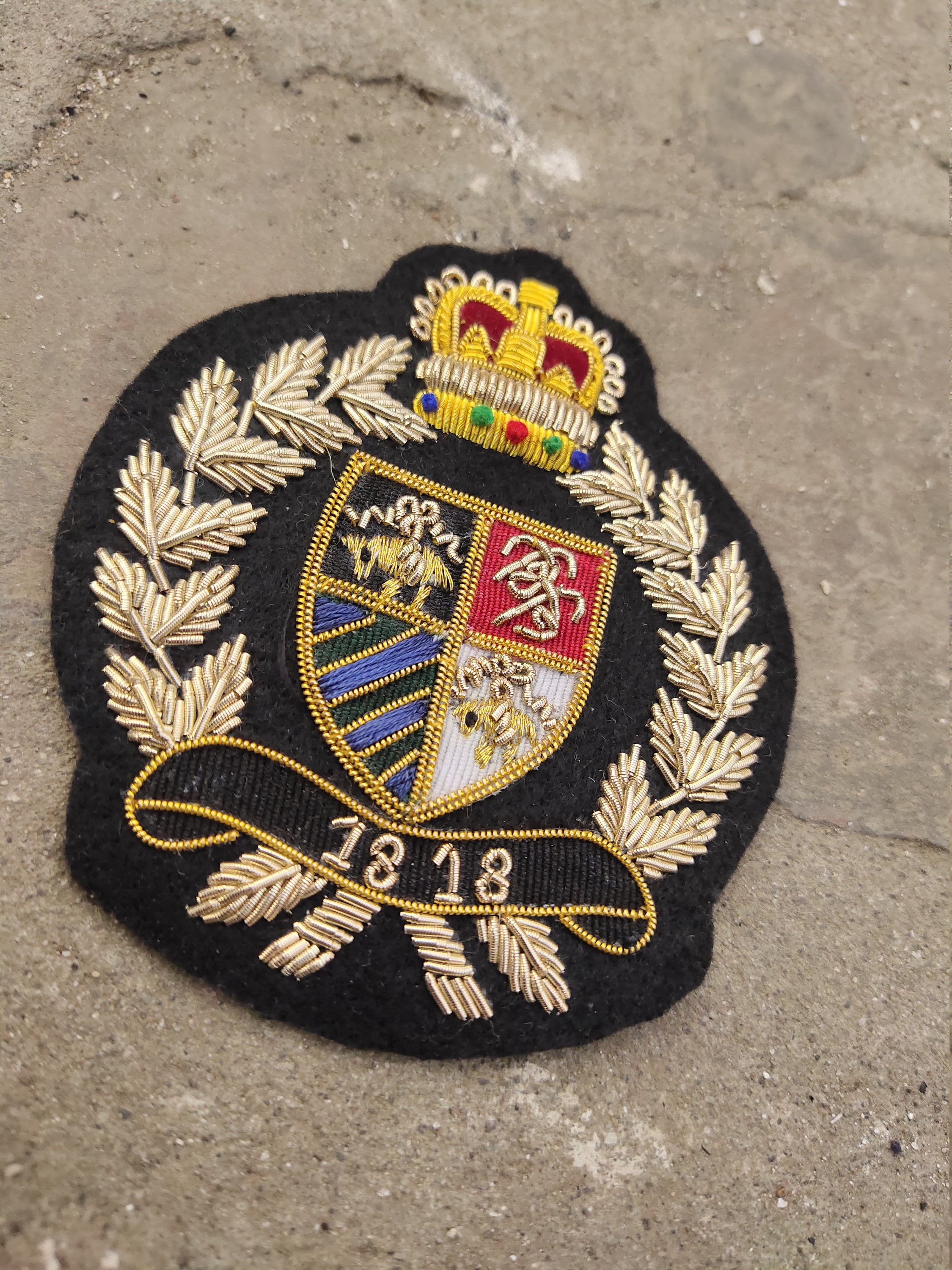 Handmade Blazer /jacket Patch. Hand Embroidered Bullion Wire Patch Sewn ...