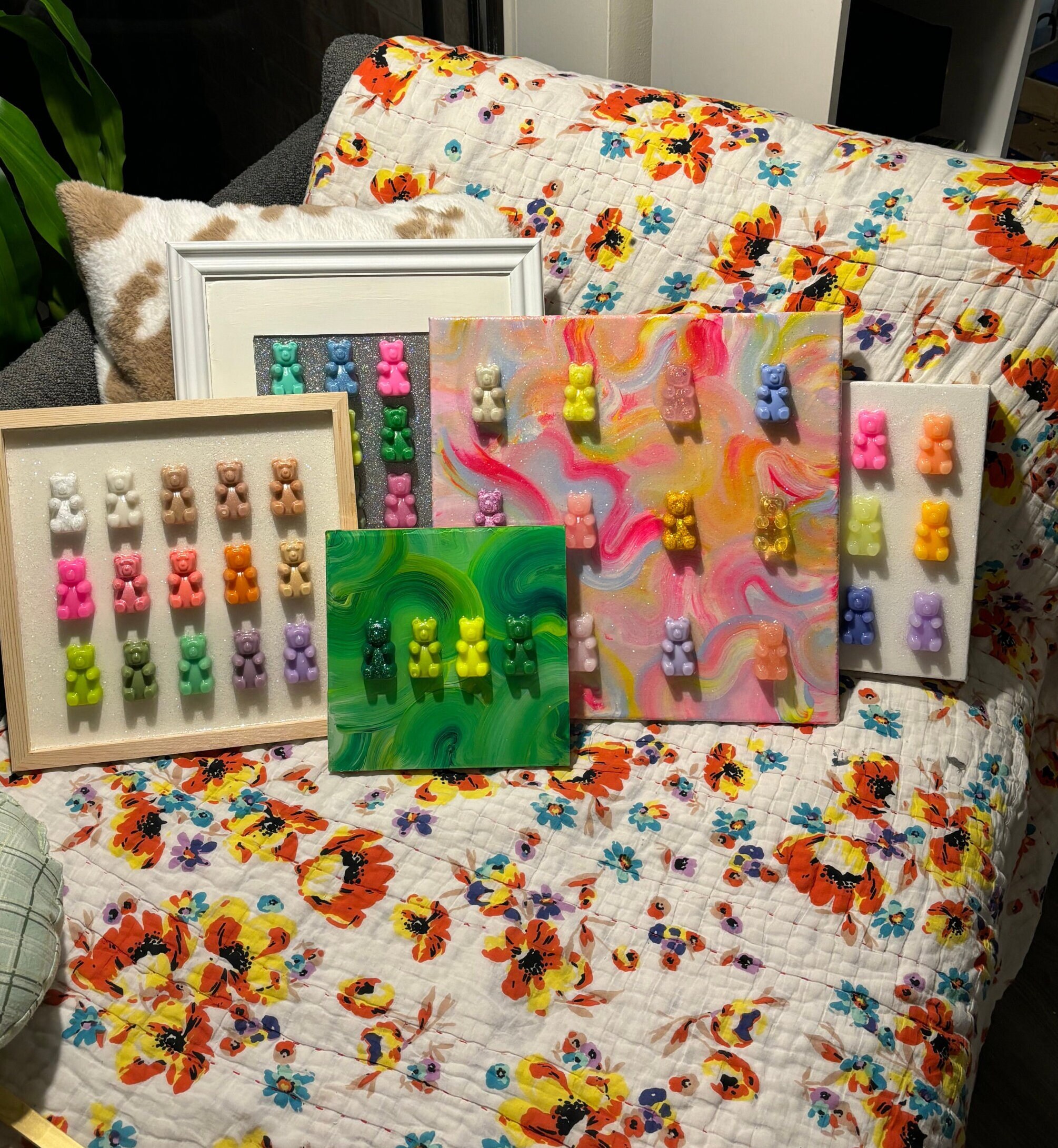 Gummy Bear Dance Pastel Swirl Gummy Bear Resin Painting 3D - Etsy