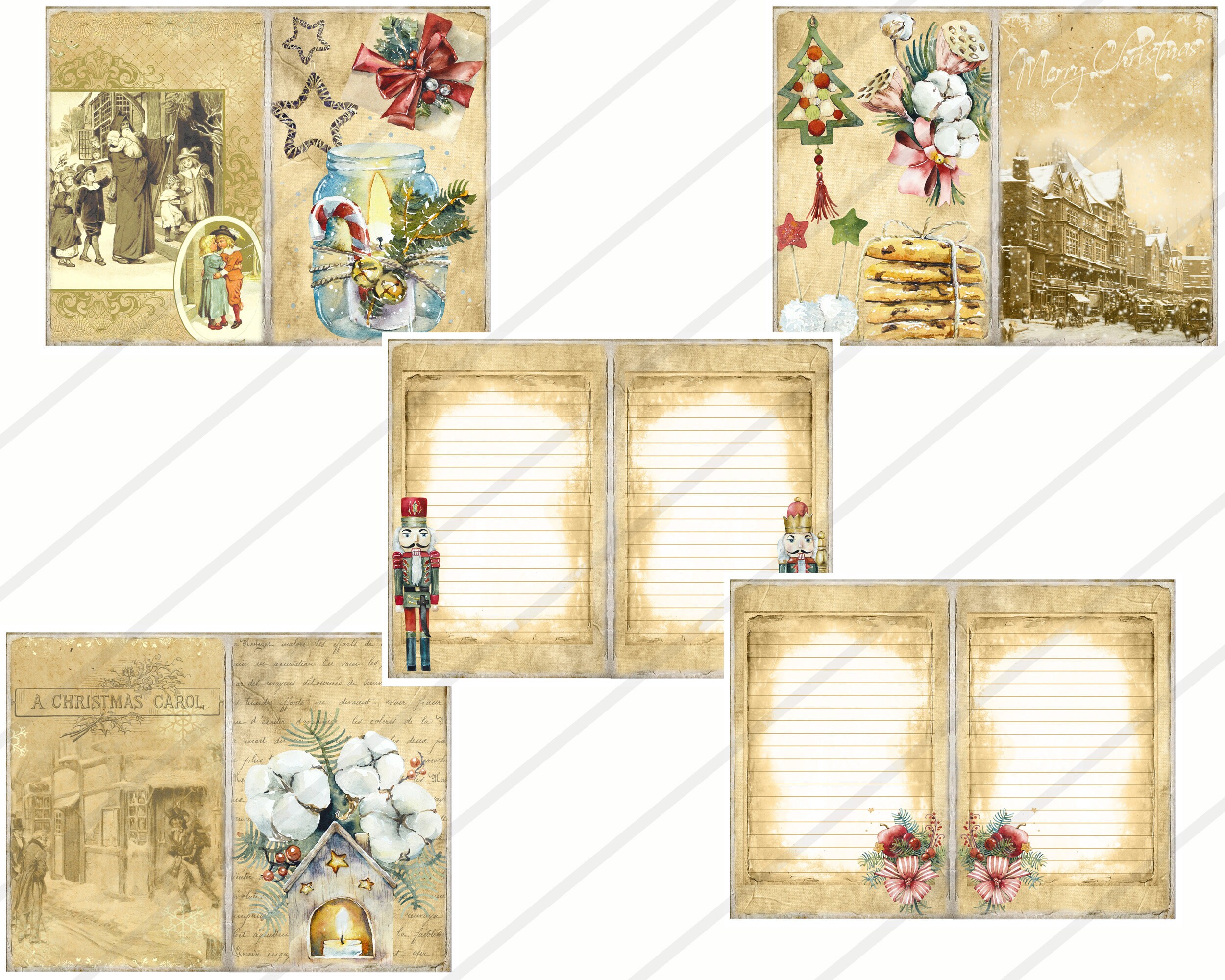 VINTAGE CHRISTMAS JOURNAL Kit Christmas Journal Pages - Etsy