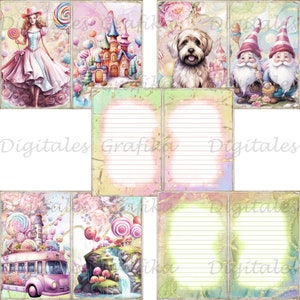 CANDY LAND JOURNAL Kit, Vintage Junk Journal, Journal Pages, Full Sheet ...