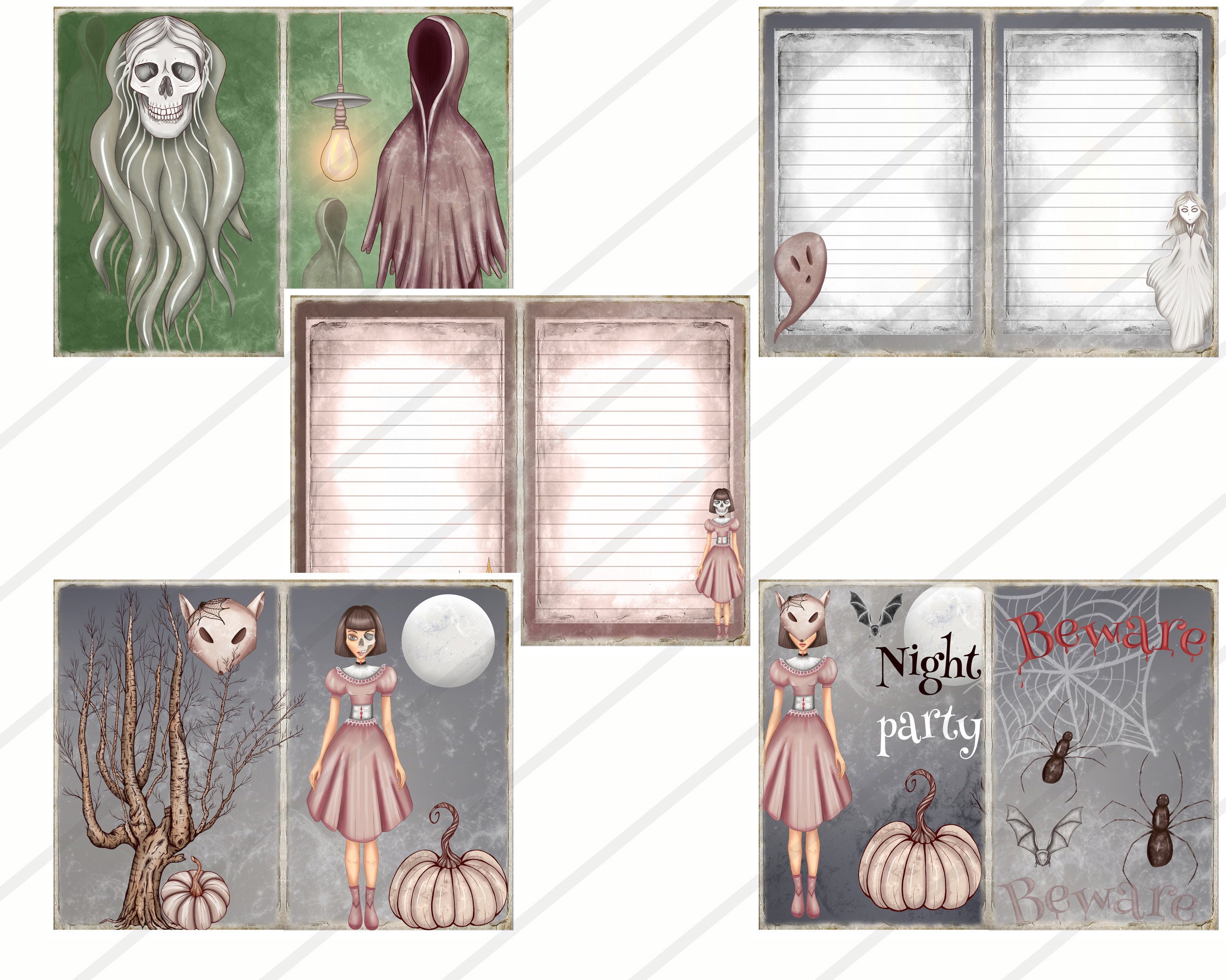 HALLOWEEN CREEPS JOURNAL Kit Halloween Journal Spooky - Etsy