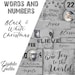 Black and White Christmas Words and Numbers: Printable Journal ...