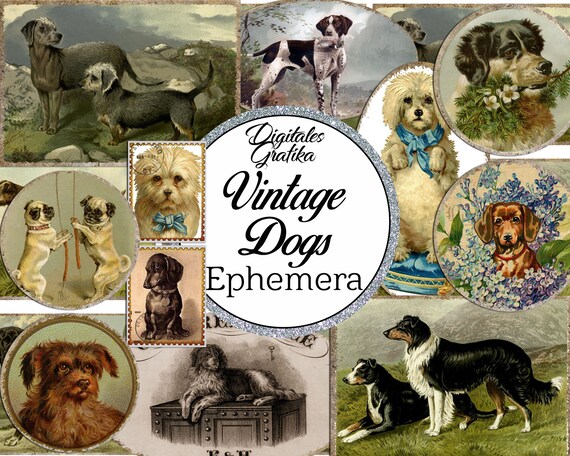 Paper, Party & Kids Card Making & Stationery Dog Ephemera Vintage Dog ...