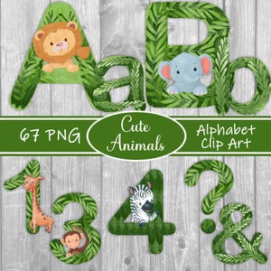 Cute Animals Alphabet Clip Art, Instant Download, Printable Alphabet ...