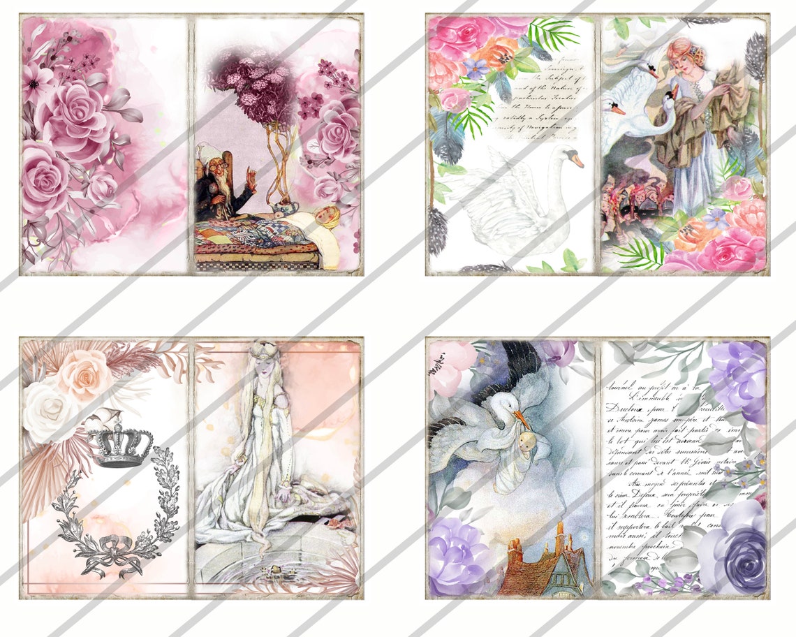 VINTAGE FAIRY TALE Journal Kit Pages Envelopes Fairy Paper - Etsy
