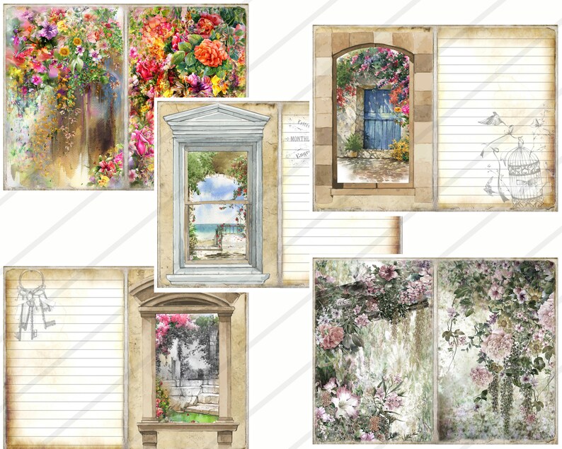Through My Window Digital Journal Kit Garden Junk Journal - Etsy