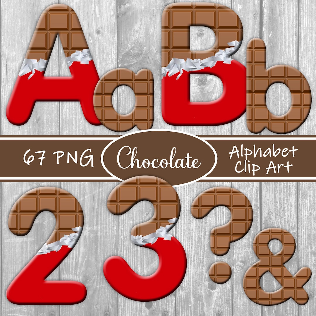 Chocolate Alphabet Clip Art, Instant Download, Printable Alphabet ...