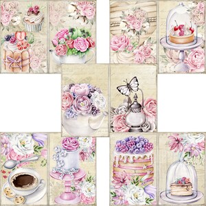 HIGH TEA JOURNAL Kit, Tea Time Journal, Cupcakes, Flowers, Cakes ...