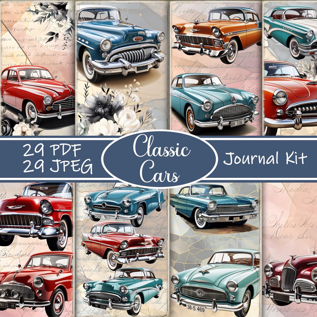 Vintage Car Junk Journal Kit: Retro Auto Ephemera (digital Download) - Etsy