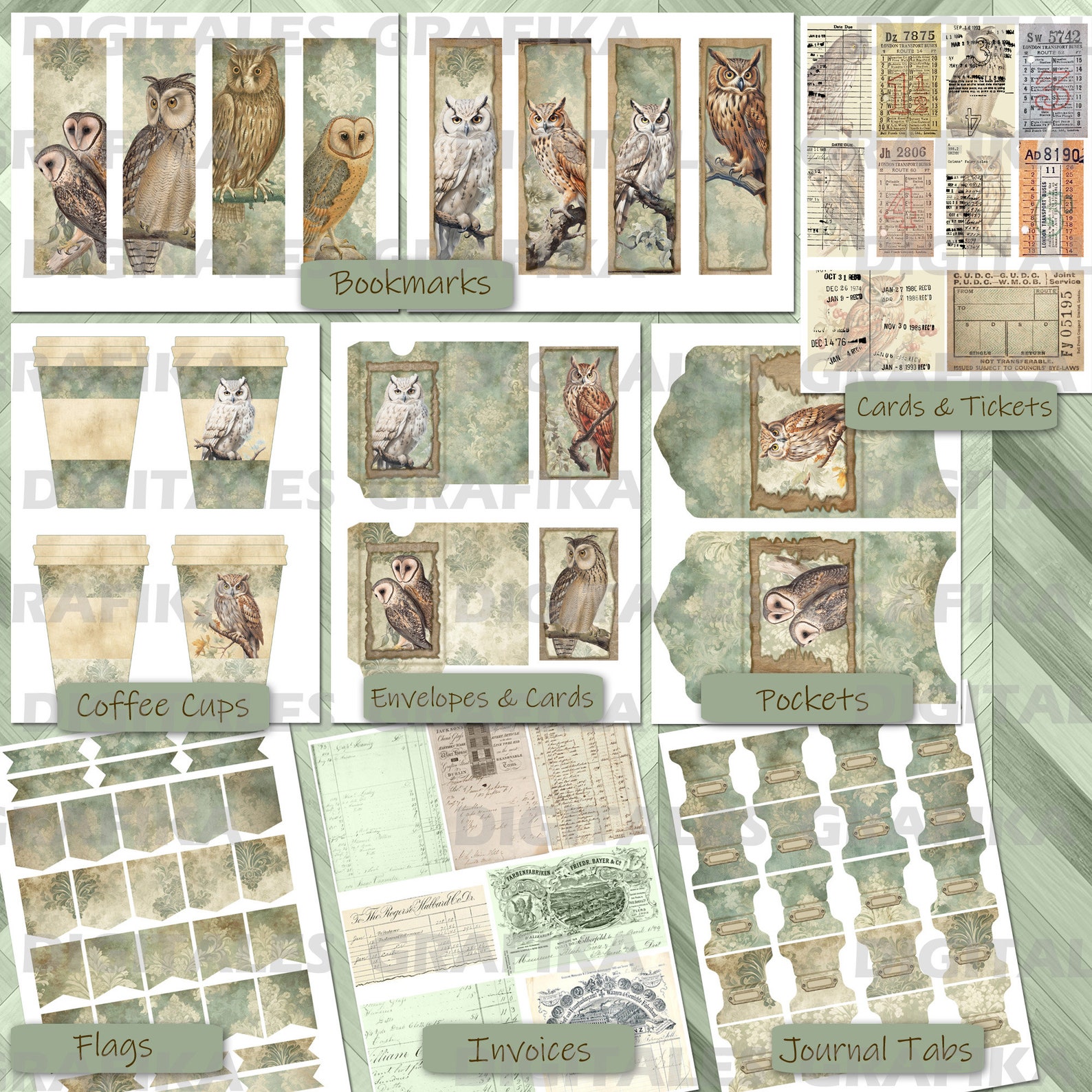 Vintage Owls Ephemera Mega Pack: 58 Pages (PDF & JPEG) - Etsy