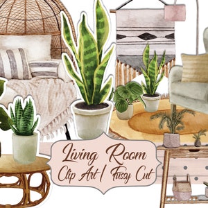 Living Room Clip Art Living Room Fussy Cut Furniture | Etsy