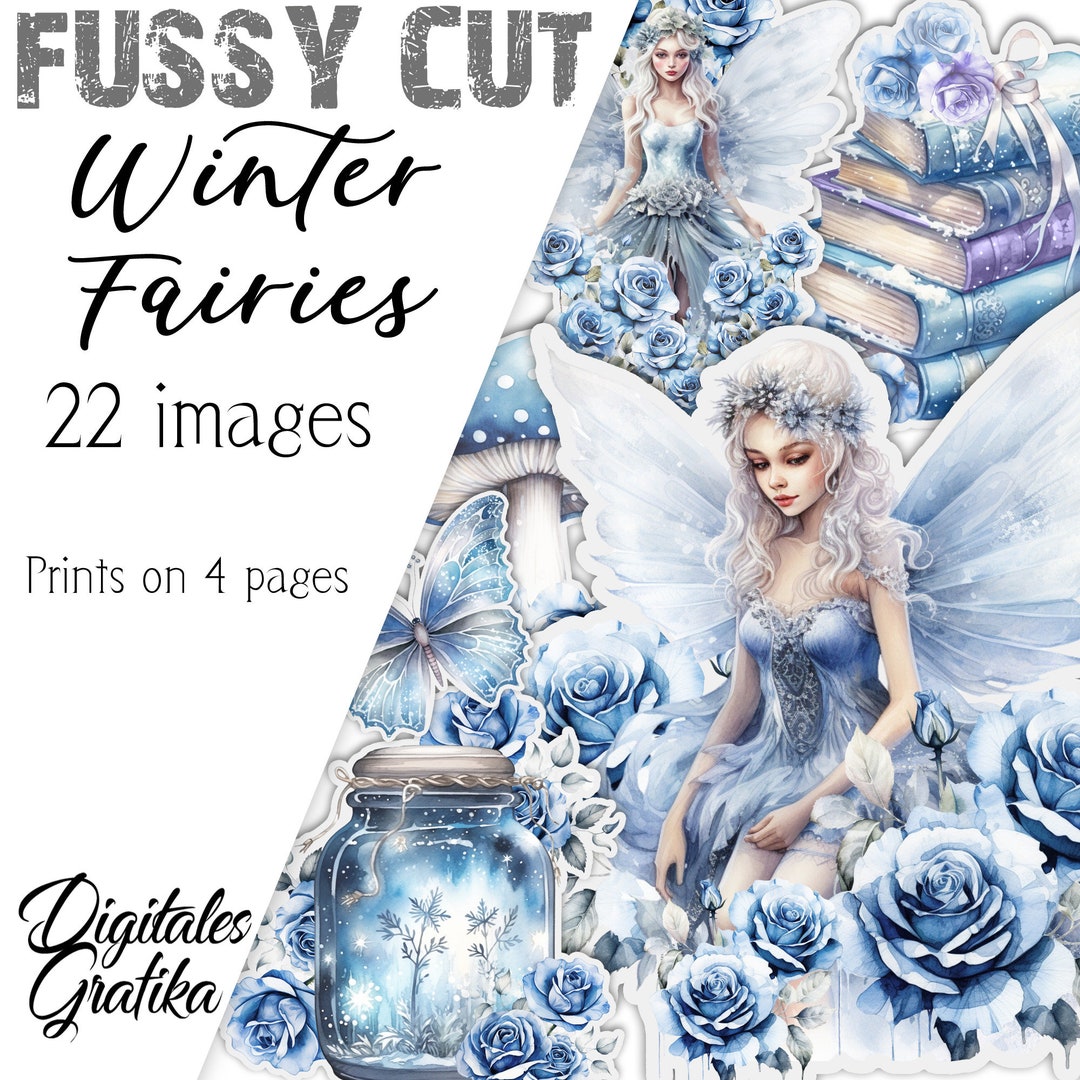 WINTER FAIRIES FUSSY Cut | Fairy Images | Fussy Cut | Journal Ephemera ...