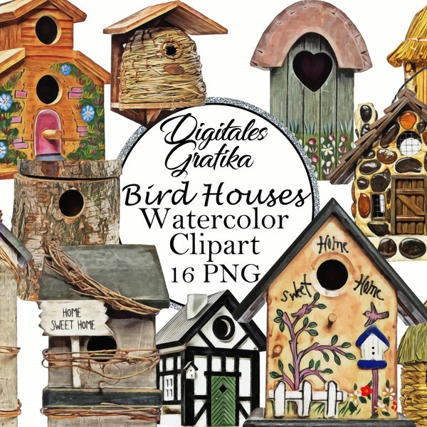 Bird House Clipart - Etsy