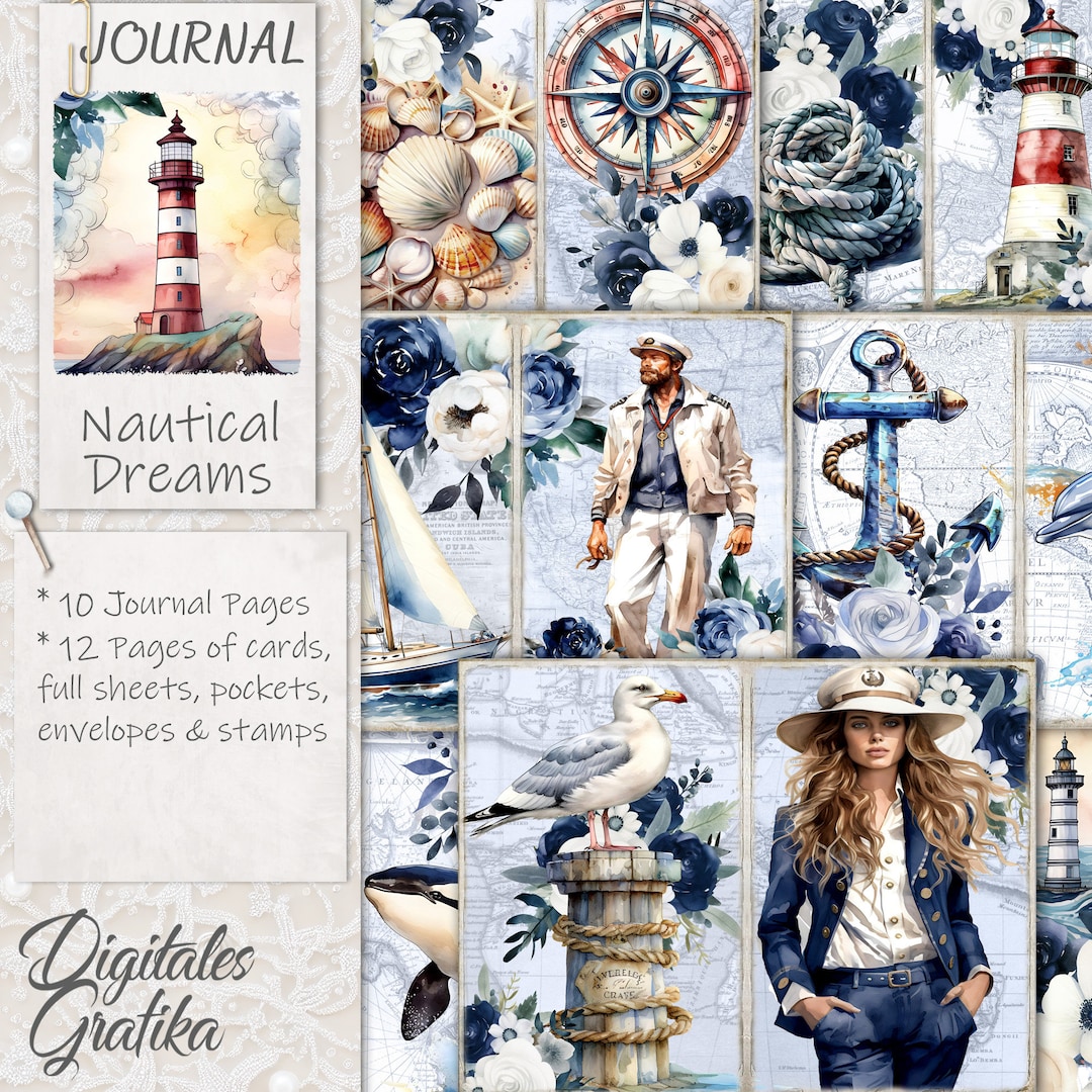 Nautical Dreams Journal Kit: Ocean Ephemera (digital Download) - Etsy