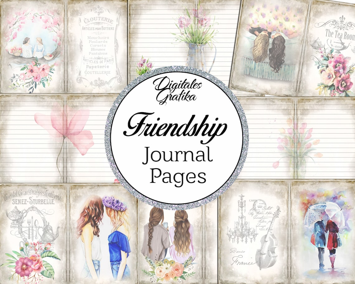 FRIENDSHIP JOURNAL PAGES Instant Download Printable Junk - Etsy UK