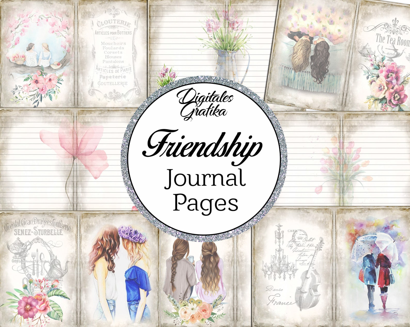 FRIENDSHIP JOURNAL PAGES Instant Download Printable Junk - Etsy UK