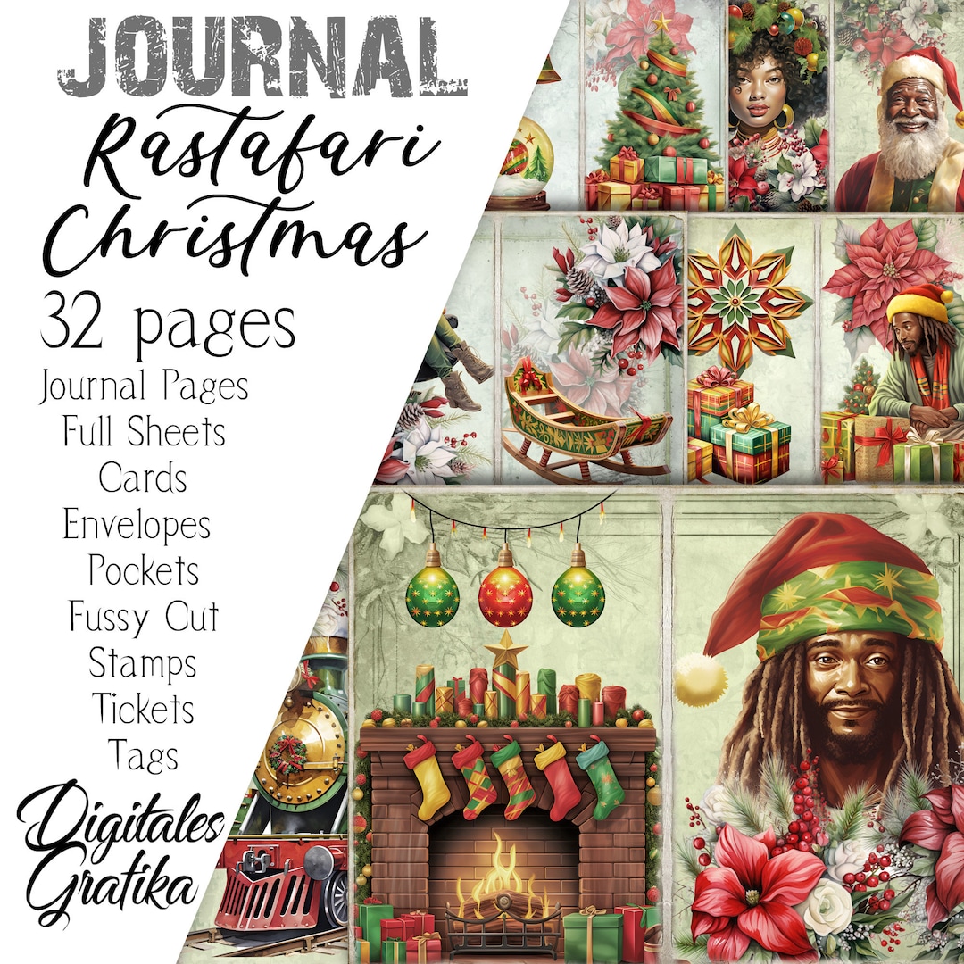 RASTAFARI CHRISTMAS JOURNAL Kit, Festive Junk Journal, Journal Pages ...