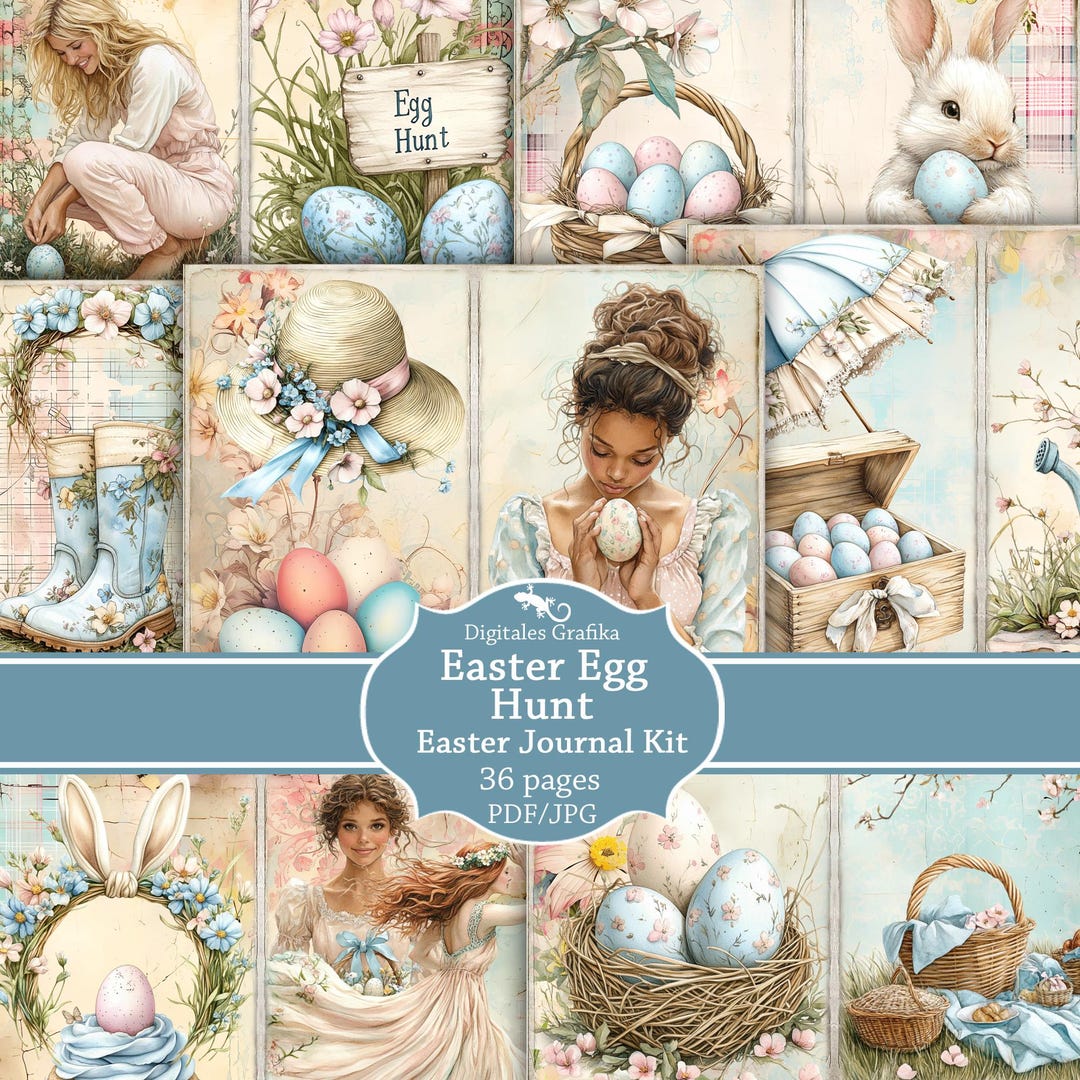 Easter Egg Junk Journal Kit, Spring Ephemera Printable, Pastel Holiday ...