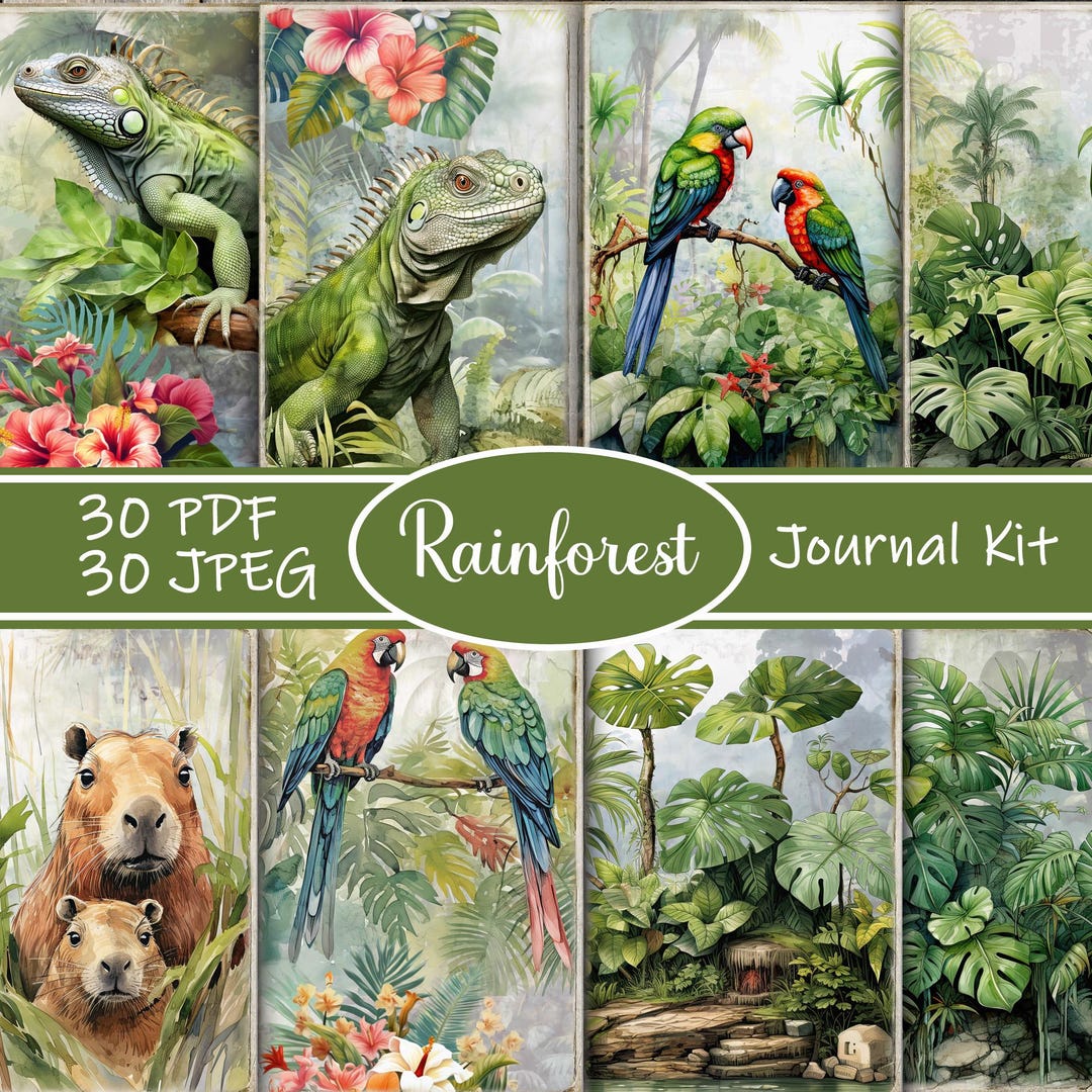 Rainforest Junk Journal Kit: Printable Jungle Theme (PDF & JPEG) - Etsy