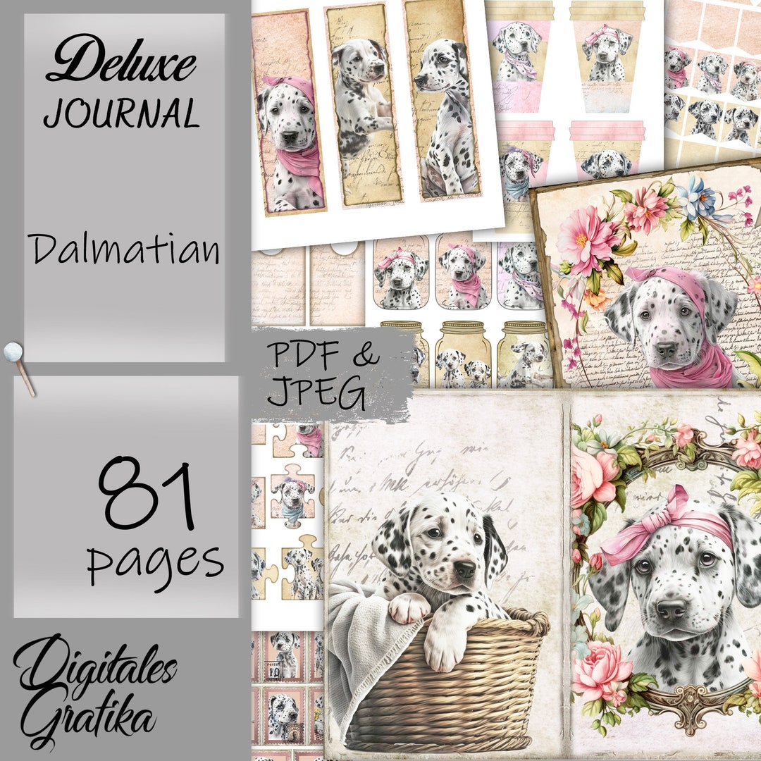 Dalmatian Deluxe Junk Journal Kit, Dog Junk Journal, Journal Pages ...