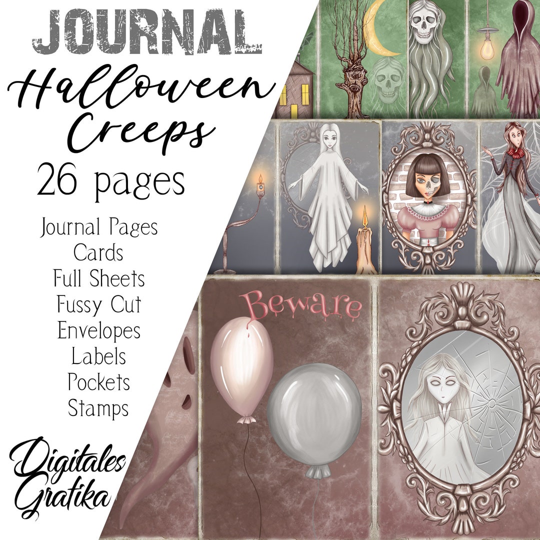HALLOWEEN CREEPS JOURNAL Kit Halloween Journal Spooky - Etsy