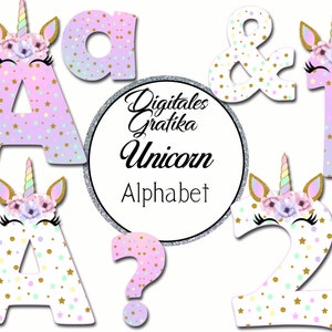 Unicorn Alphabet Clip Art, Instant Download, Printable Alphabet ...