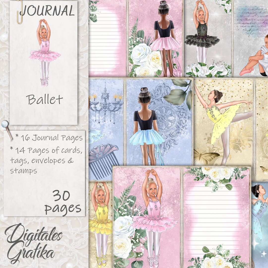 BALLET JOURNAL KIT, Ballerina Journal, Dancer Journal, Little ...