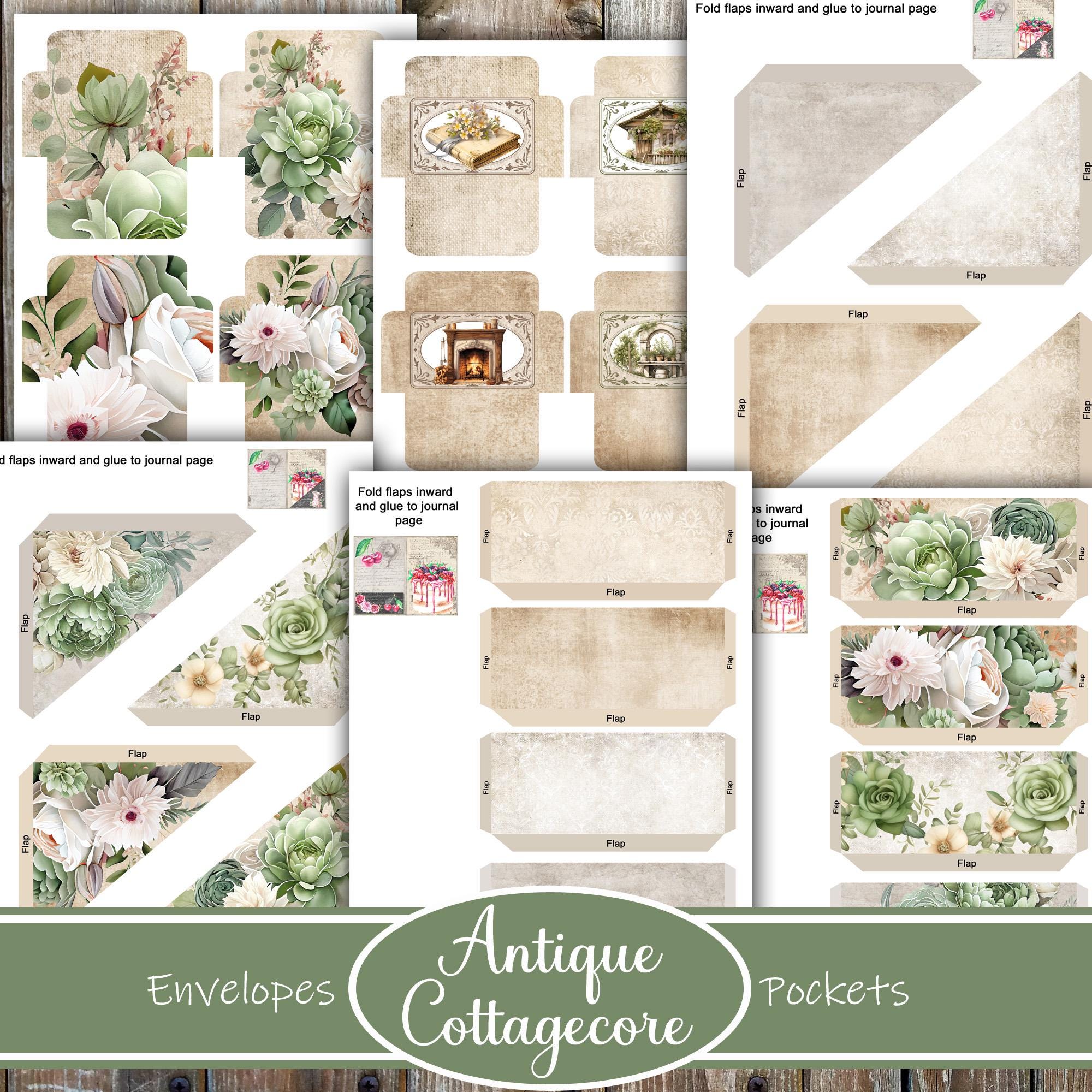 Antique Cottagecore Junk Journal Kit: Vintage Floral Ephemera (PDF/JPEG ...