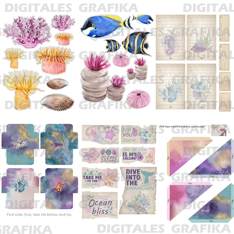 Ocean Life Journal Kit: Sea Animal Ephemera (digital Download) - Etsy