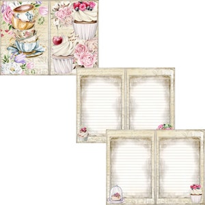 HIGH TEA JOURNAL Kit, Tea Time Journal, Cupcakes, Flowers, Cakes ...