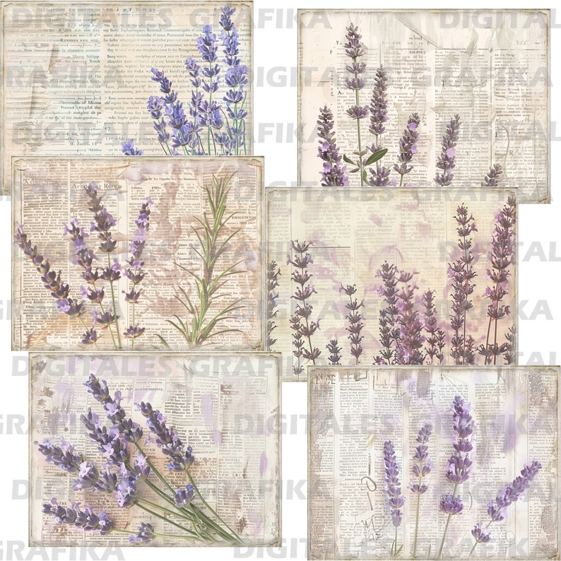 Lavender Rabbits Junk Journal Kit: Vintage Printable Ephemera (PDF ...