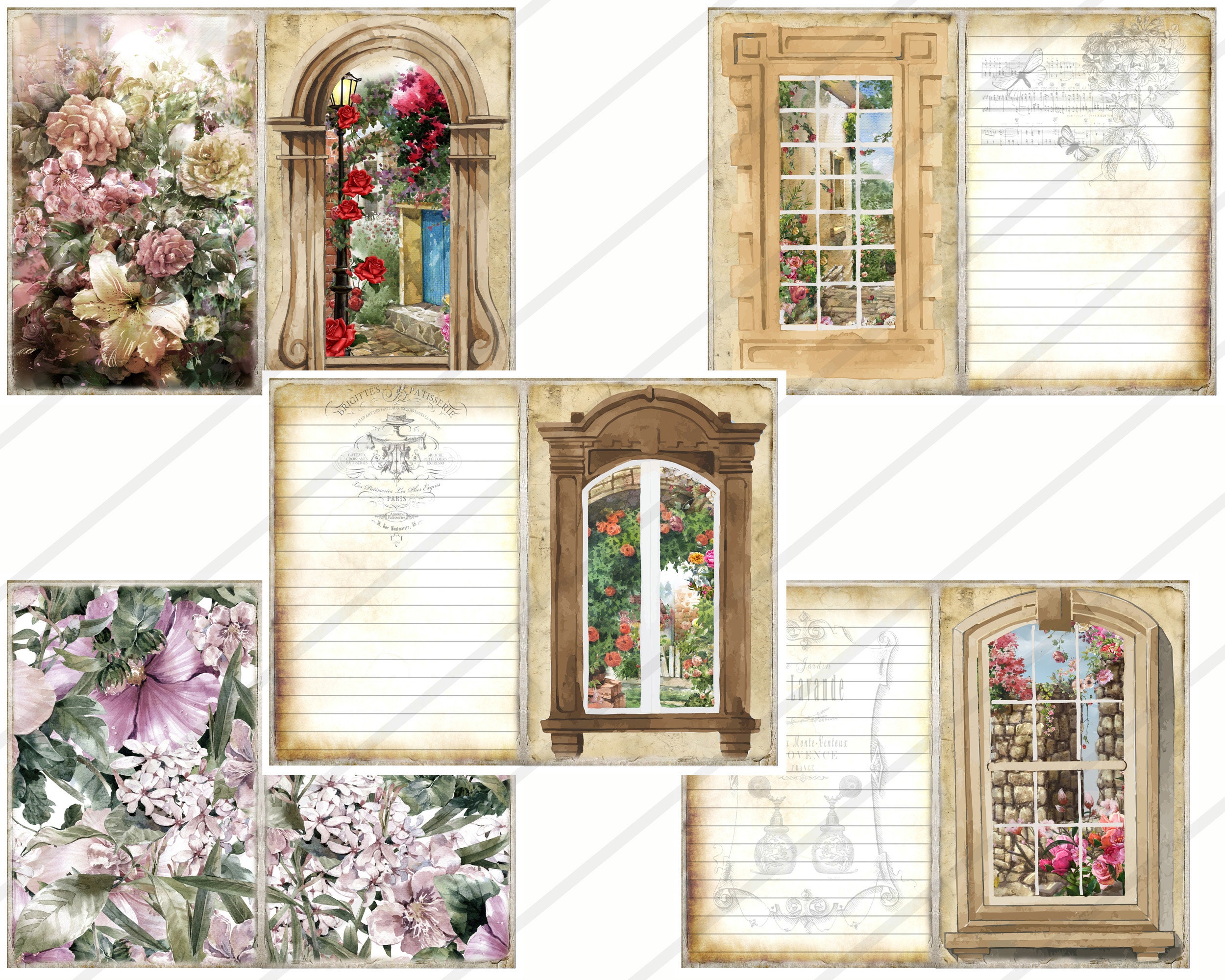Through My Window Digital Journal Kit Garden Junk Journal - Etsy