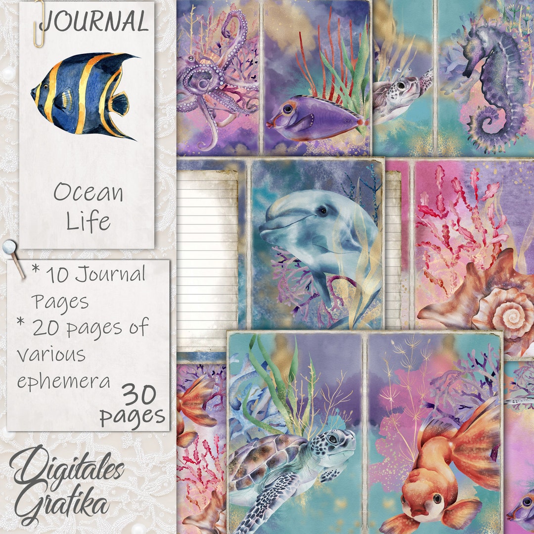 Ocean Life Journal Kit: Sea Animal Ephemera (digital Download) - Etsy