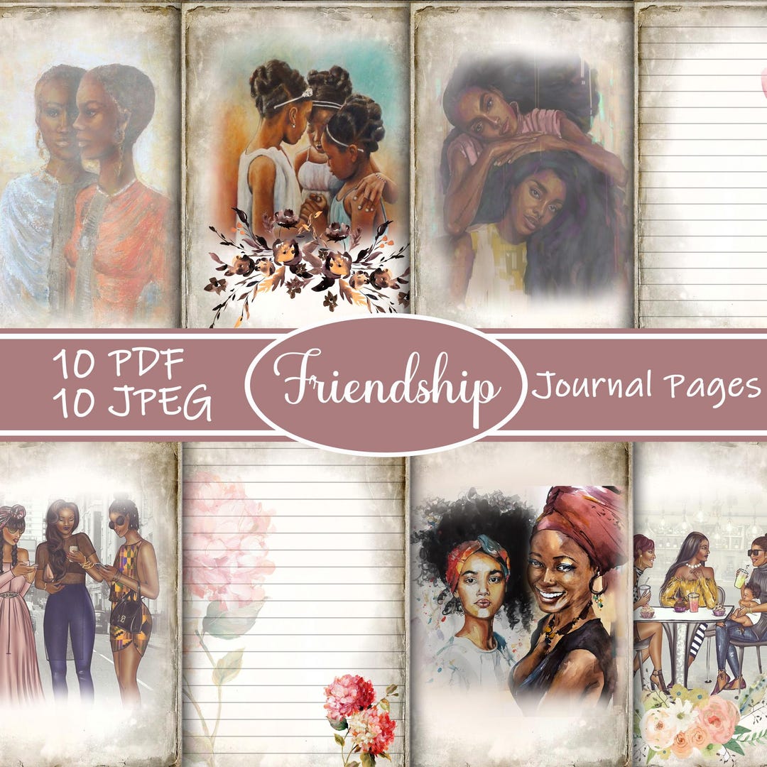 Friendship Junk Journal Pages Printable, Besties Ephemera, Cute Memory ...