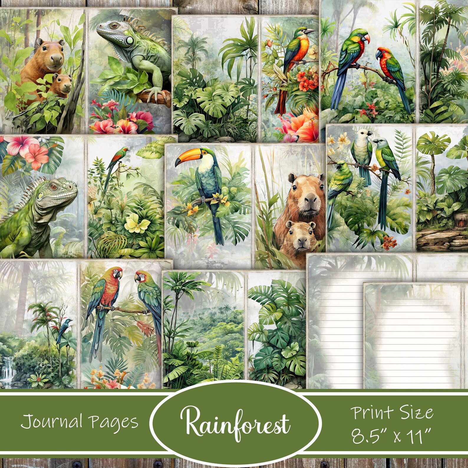 Rainforest Junk Journal Kit: Printable Jungle Theme (PDF & JPEG) - Etsy