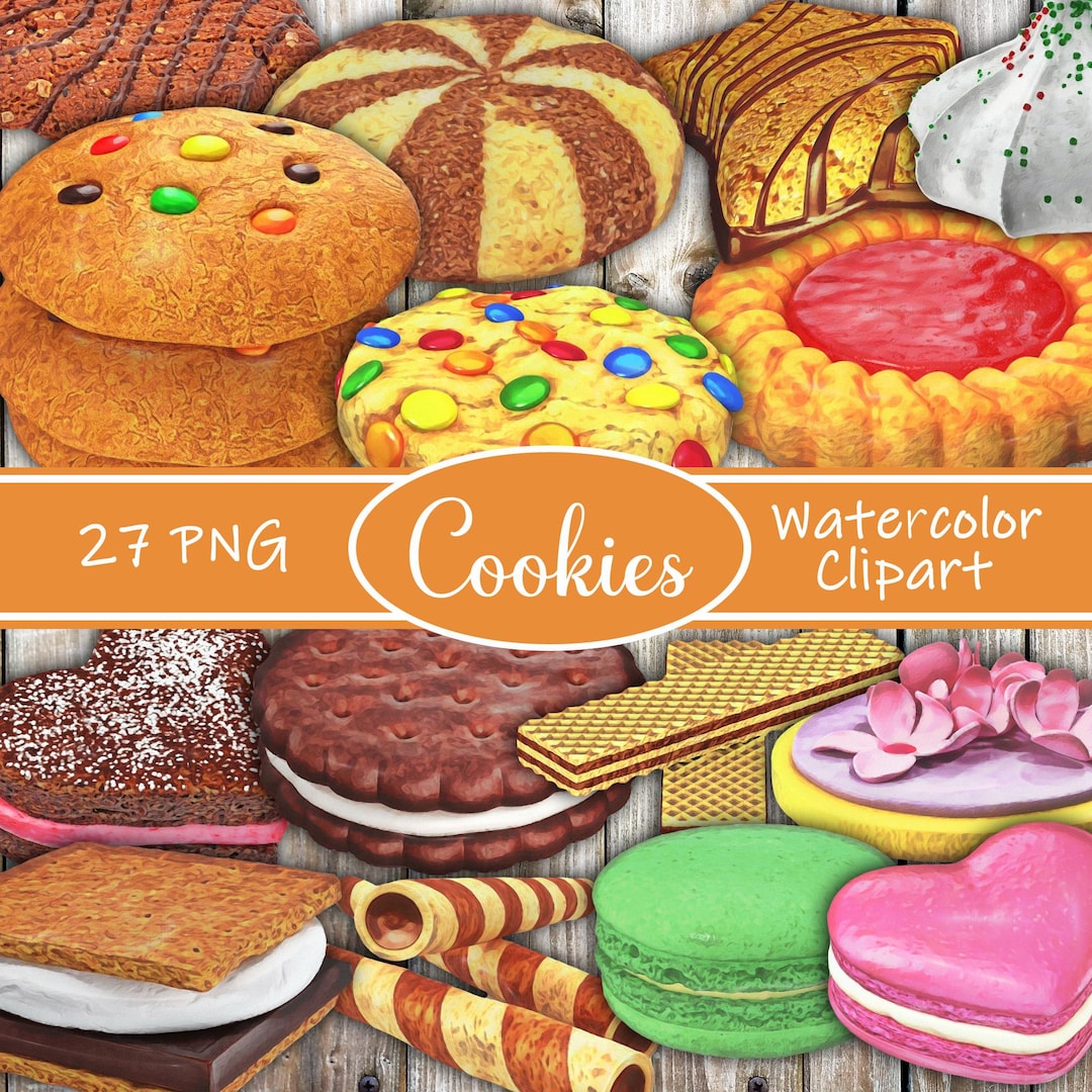 Watercolor Cookies Clipart: Bakery & Biscuit Art (digital Download) - Etsy