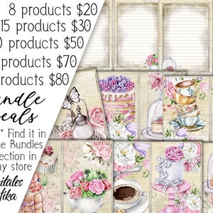 HIGH TEA JOURNAL Kit Tea Time Journal Cupcakes Flowers - Etsy