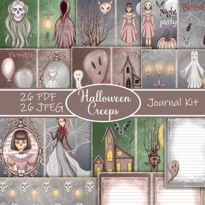 Halloween Creeps Junk Journal Kit, Halloween Journal, Spooky Journal ...
