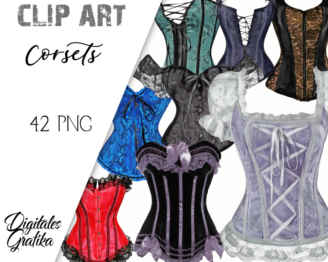 Watercolor Clipart CORSETS, Vintage Clip Art, Commercial Clip Art ...