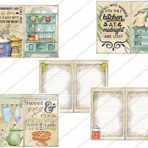 MY KITCHEN JOURNAL Kit Cooking Journal Pages Envelopes Paper Download ...