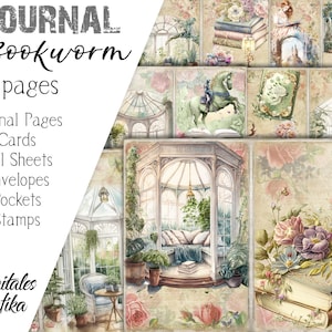 BOOKWORM JOURNAL KIT Reading Journal Pages Envelopes - Etsy