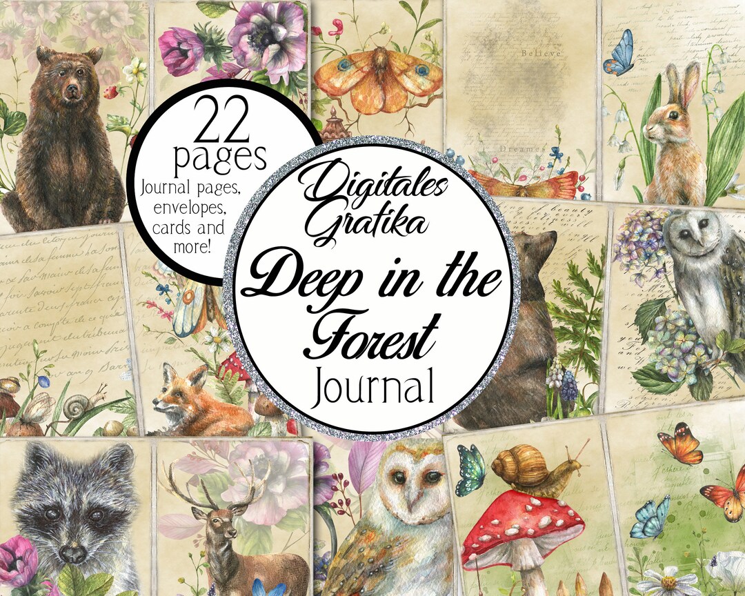 DEEP in the FOREST JOURNAL Kit Forest Animal Pages Bear - Etsy