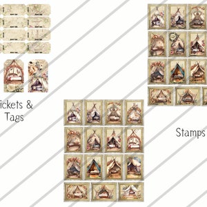 BOHO CAMPING JOURNAL Kit, Camping, Journal Pages, Full Sheet, Flowers ...