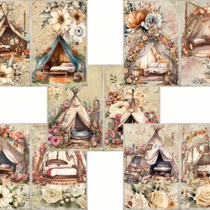 BOHO CAMPING JOURNAL Kit, Camping, Journal Pages, Full Sheet, Flowers ...