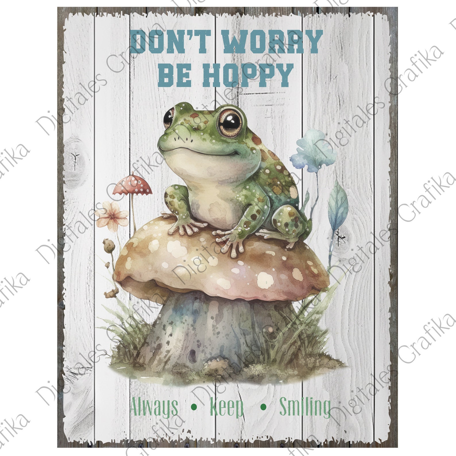 HAPPY LITTLE FROGS, Vintage Frogs Sign, Cute Frog Poster, Wall Art ...
