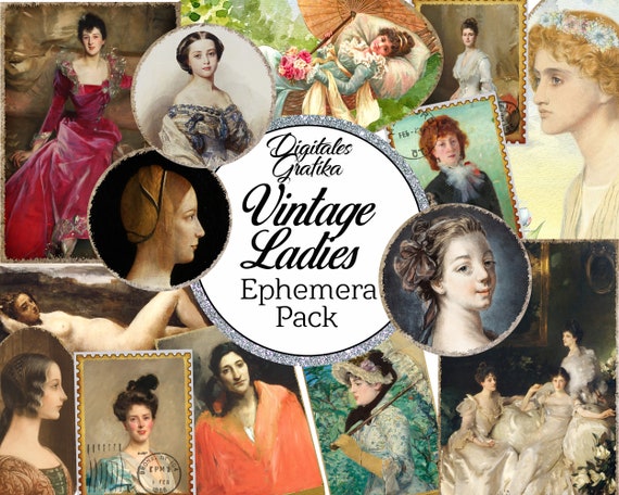 VINTAGE LADIES EPHEMERA Pack Journal Ephemera Printable - Etsy
