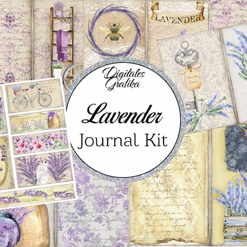 LAVENDER Journal Kit Digital Junk Journal Pages - Etsy