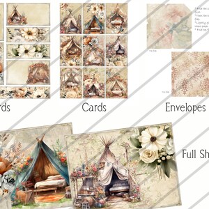 BOHO CAMPING JOURNAL Kit, Camping, Journal Pages, Full Sheet, Flowers ...