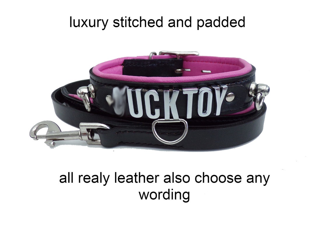 Real Leather Collar and Lead L Personalised Collar L Custom Made Collar ...